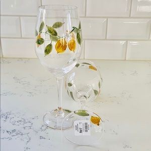 Pier 1 | Dining | Pier Lemon Painted Wine Glasses | Poshmark